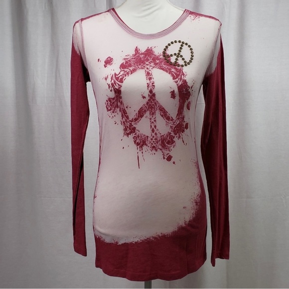 Vocal | Tops | Vocal Long Sleeve Burnout T Shirt Tee Top Hippie Peace ...